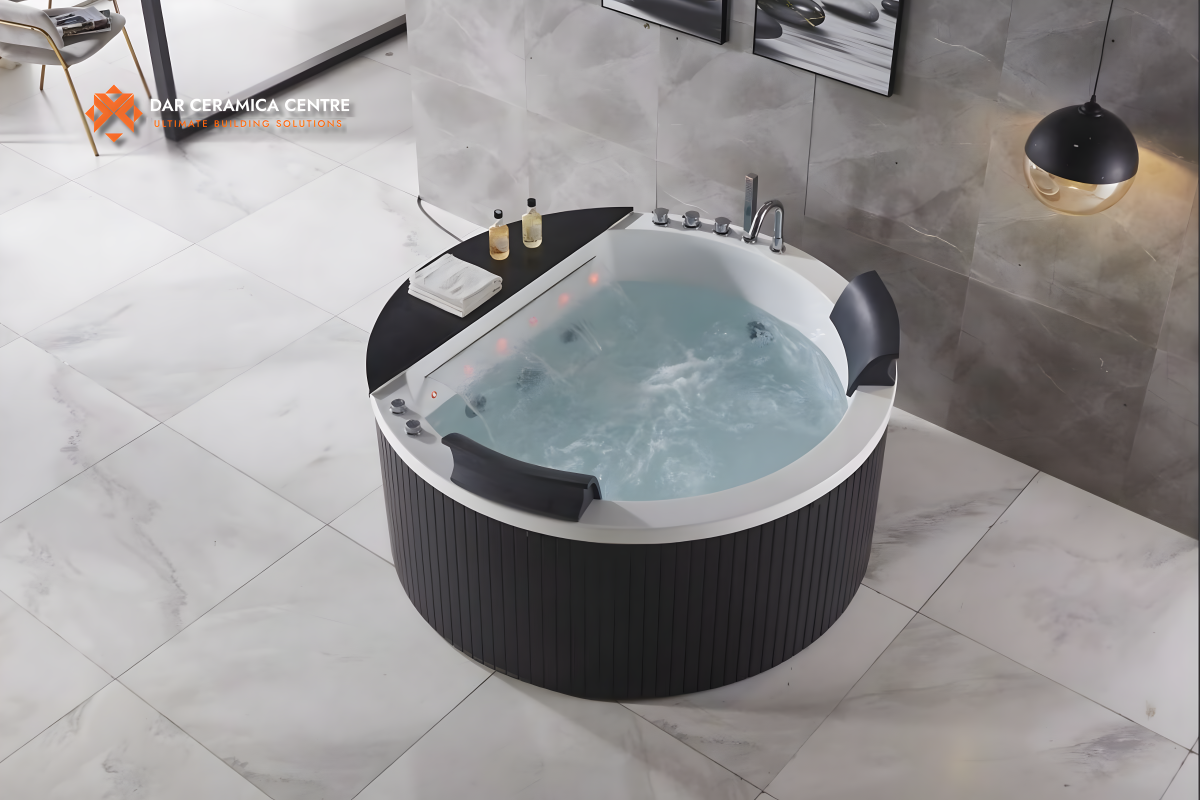 Bathtub Jacuzzi Acrylic Round 180×64 Q430B | Dar Ceramica Centre
